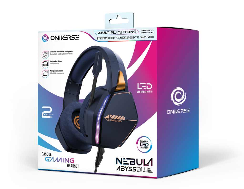 ONIVERSE CASQUE GAMING NEBULA - ABYSS BLUE – Nordic Game Supply