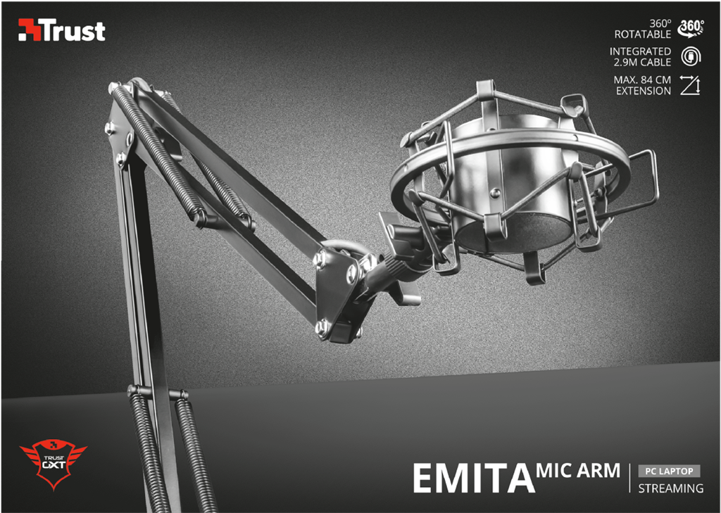 TRUST GXT253 EMITA MICROPHONE ARM – Nordic Game Supply