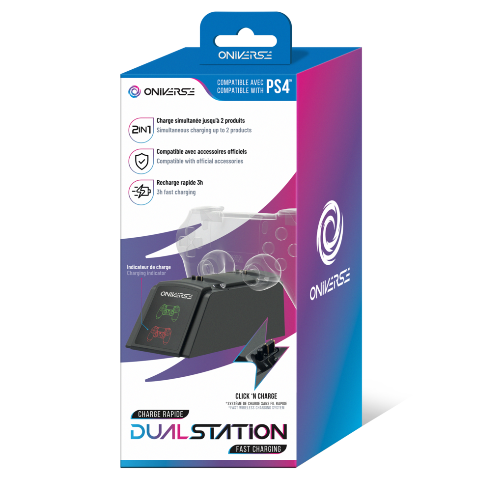 ONIVERSE PS4 QUICK CHARGING STATION - BLACK – Nordic Game Supply