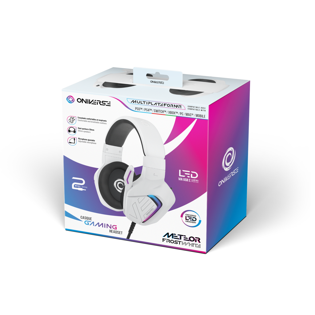 ONIVERSE GAMING HEADSET METEOR - FROST WHITE – Nordic Game Supply