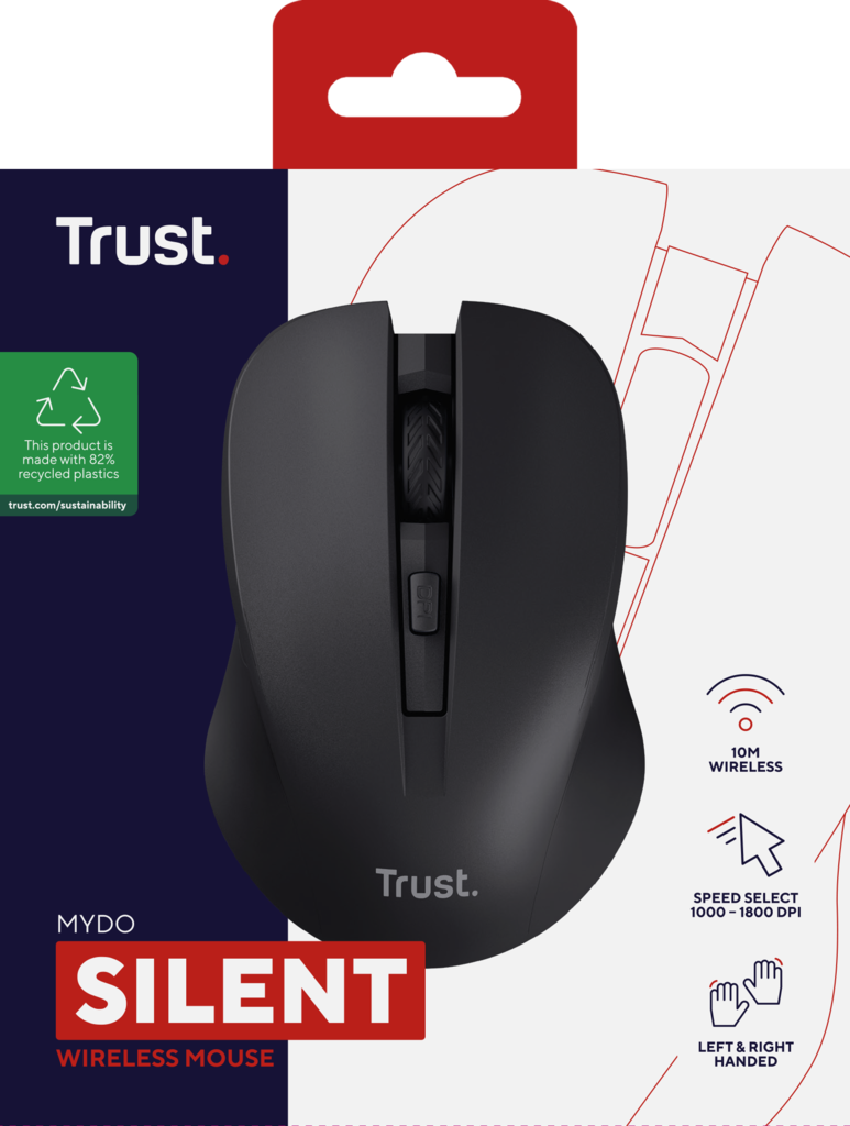 TRUST MYDO SILENT WIRELESS MOUSE - BLACK – Nordic Game Supply