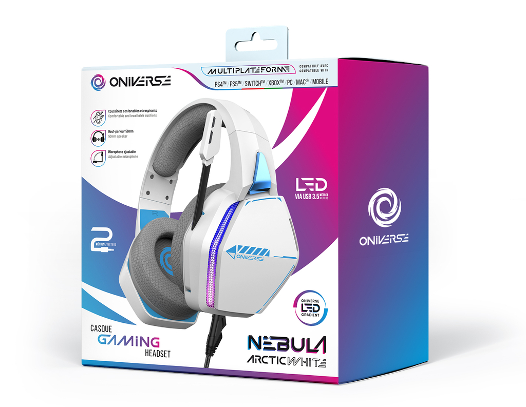 ONIVERSE GAMING HEADSET NEBULA - ARCTIC WHITE – Nordic Game Supply